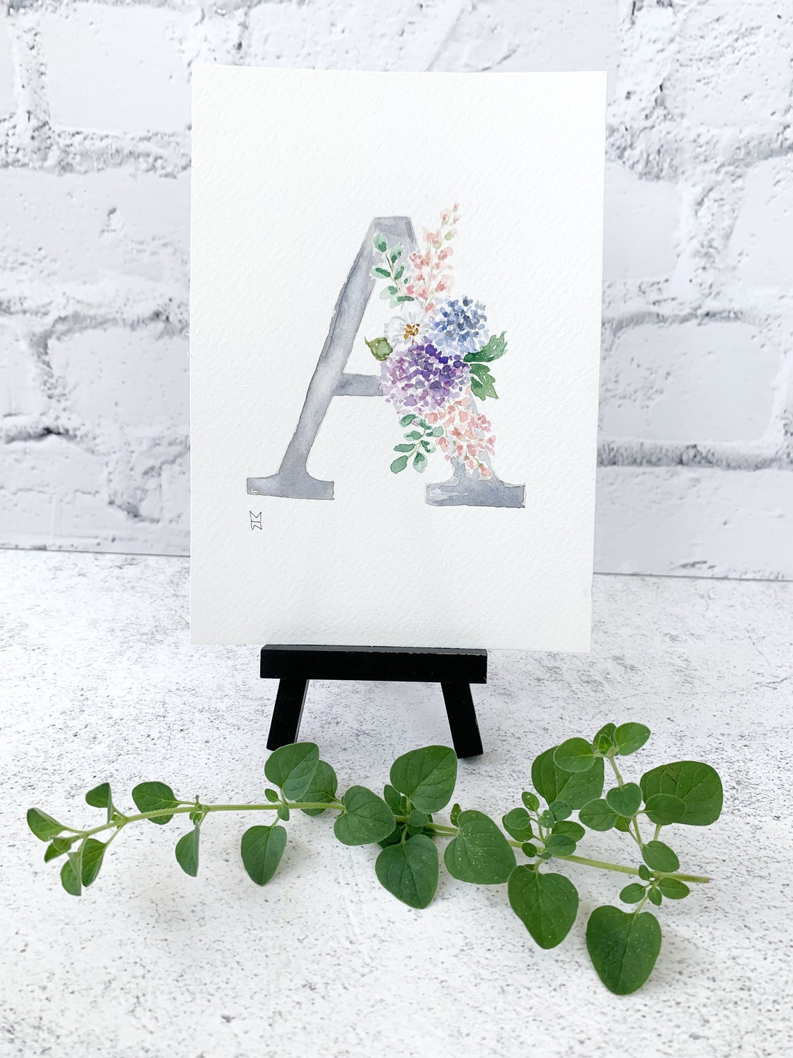 Custom Watercolor Monogram - Etsy