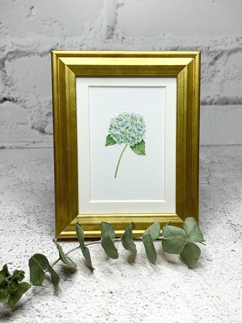 Gold Framed & Matted Mini Hydrangea Print - Etsy