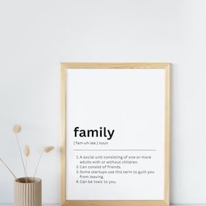 Family Definition Art Work Definition Wall Art Funny - Etsy