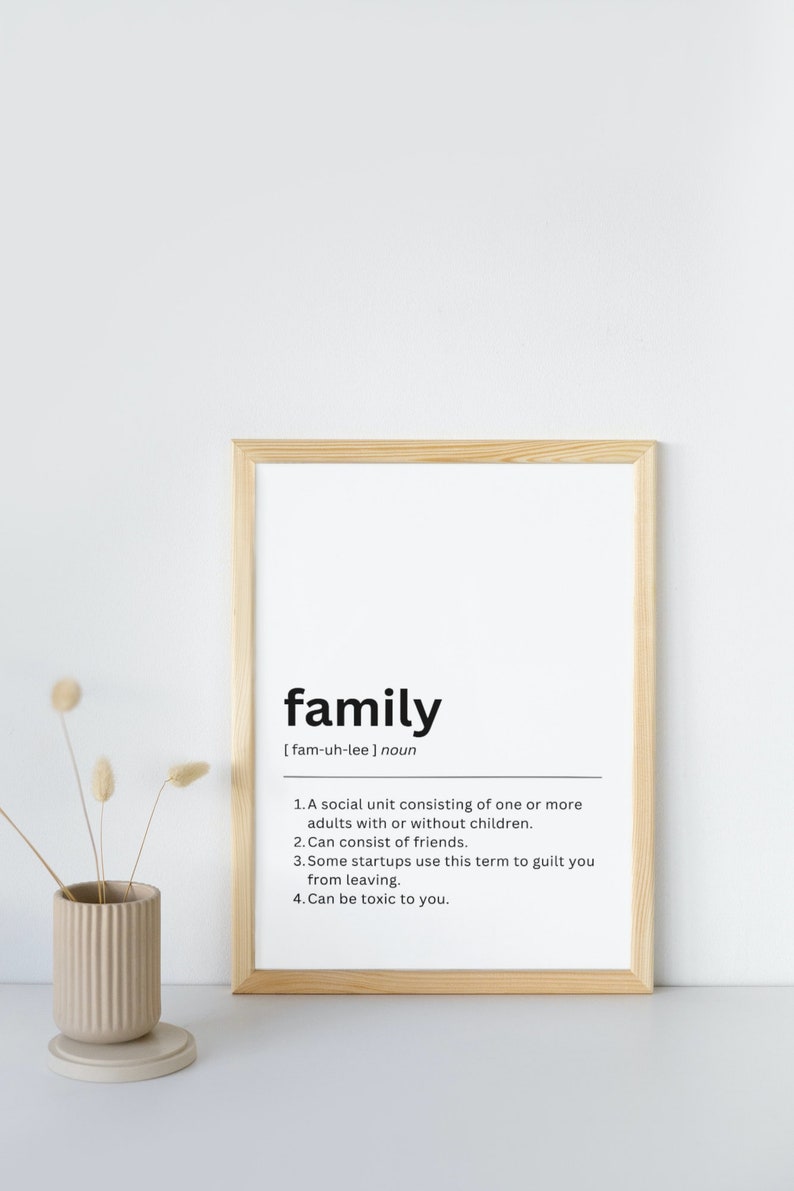 Family Definition Art Work Definition Wall Art Funny - Etsy