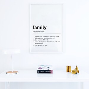 Family Definition Art Work Definition Wall Art Funny - Etsy
