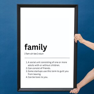 Family Definition Art Work Definition Wall Art Funny - Etsy