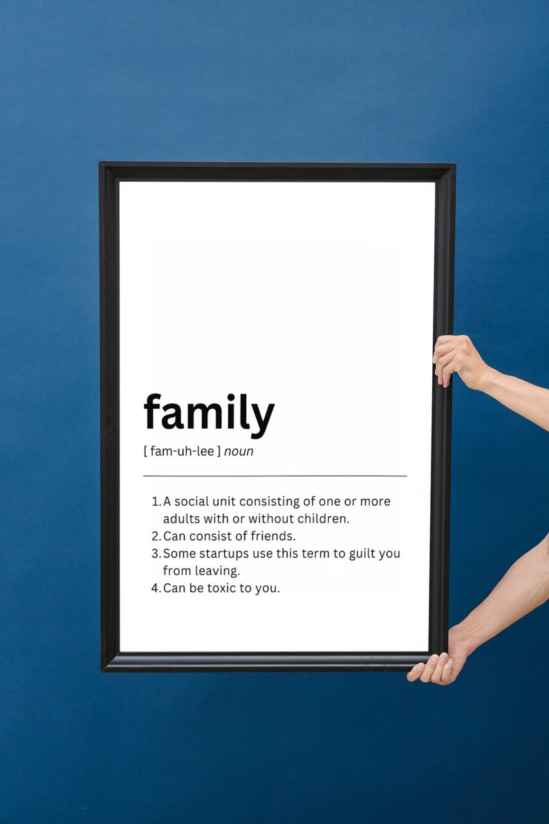Family Definition Art Work Definition Wall Art Funny - Etsy