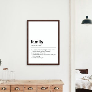 Family Definition Art Work Definition Wall Art Funny - Etsy