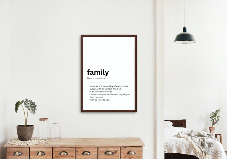 Family Definition Art Work Definition Wall Art Funny - Etsy