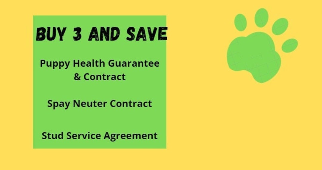Buy 3 and SAVE OVER 10% OFF - Puppy Health Guarantee & Contract - Spay ...