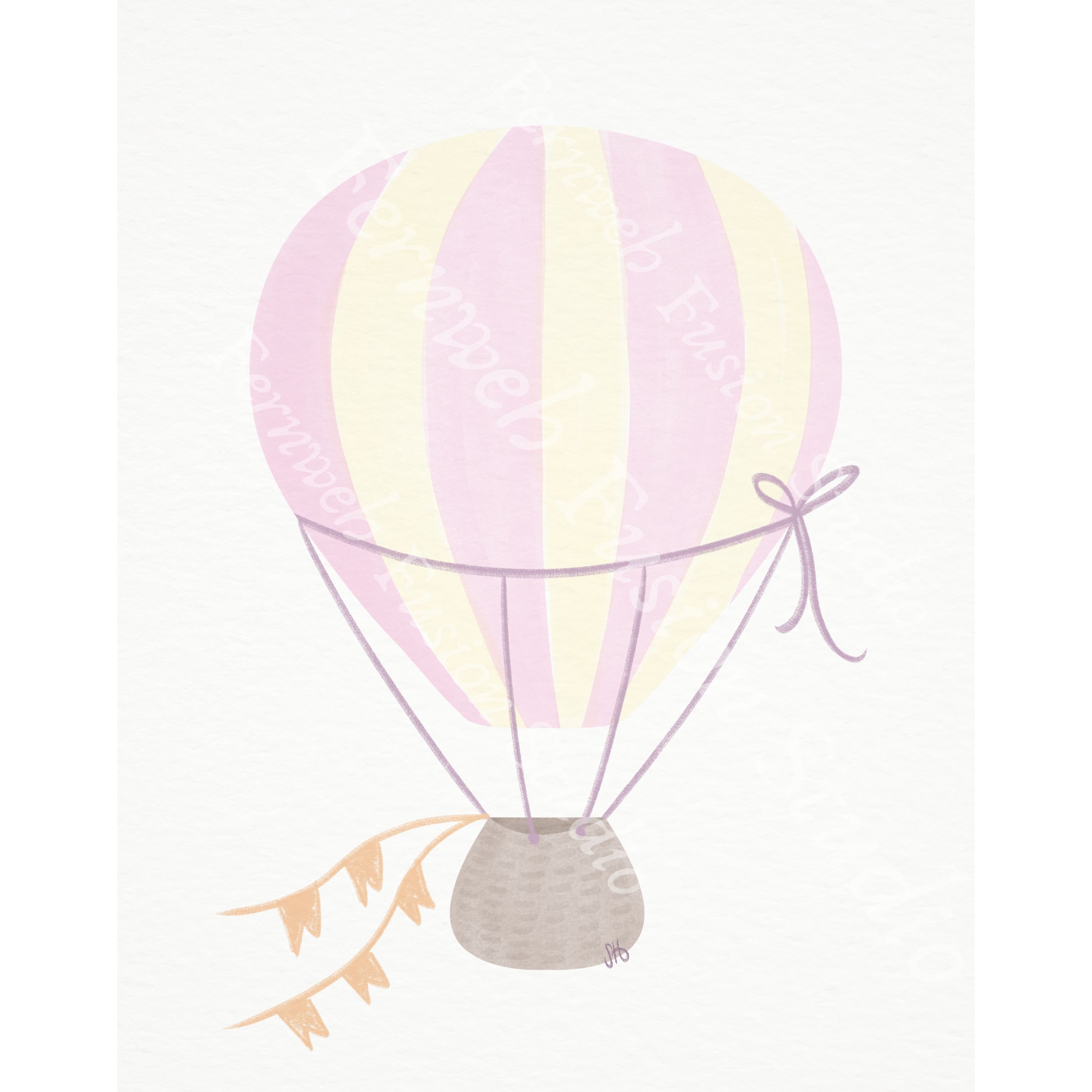 Hot Air Balloon Watercolor Nursery Art Original Watercolor Wall Art ...