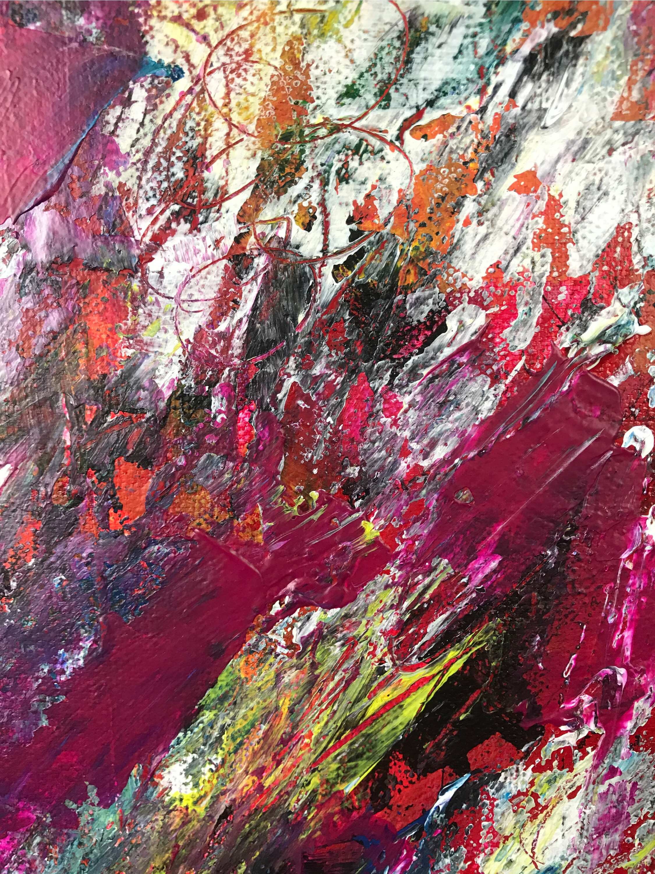 Jubilation Abstract Art Wall Art Pink Red Colorful - Etsy