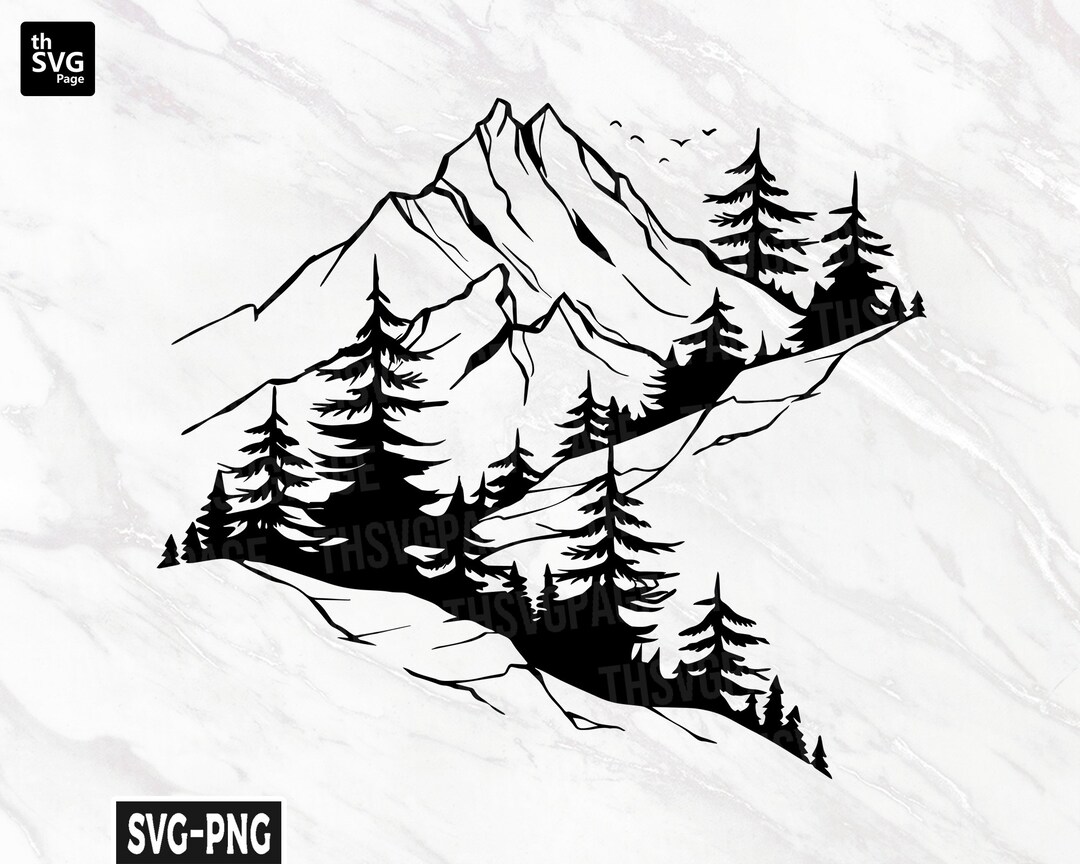 Mountains Svg, Forest Scenery Svg, Forest Svg, Landscape Svg, Mountain ...