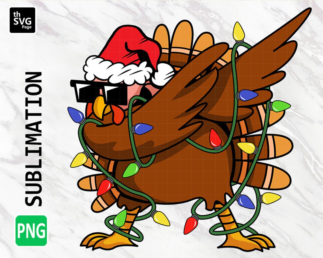 Dabbing Turkey PNG Funny Turkey Png Merry Christmas Png - Etsy
