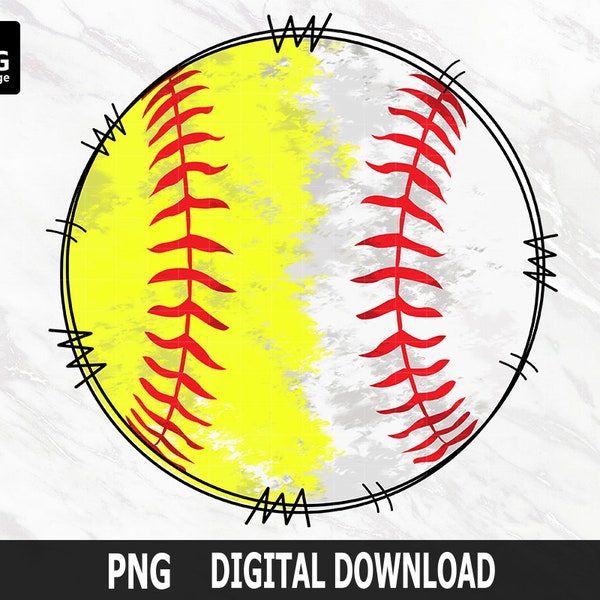 Half Baseball Half Softball Png - Etsy