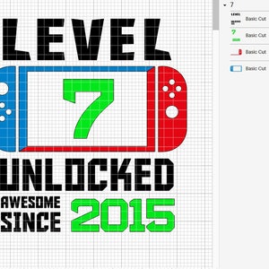 Level 7 Unlocked SVG Unlocked SVG 7th Birthday Boy Gamer 7 - Etsy