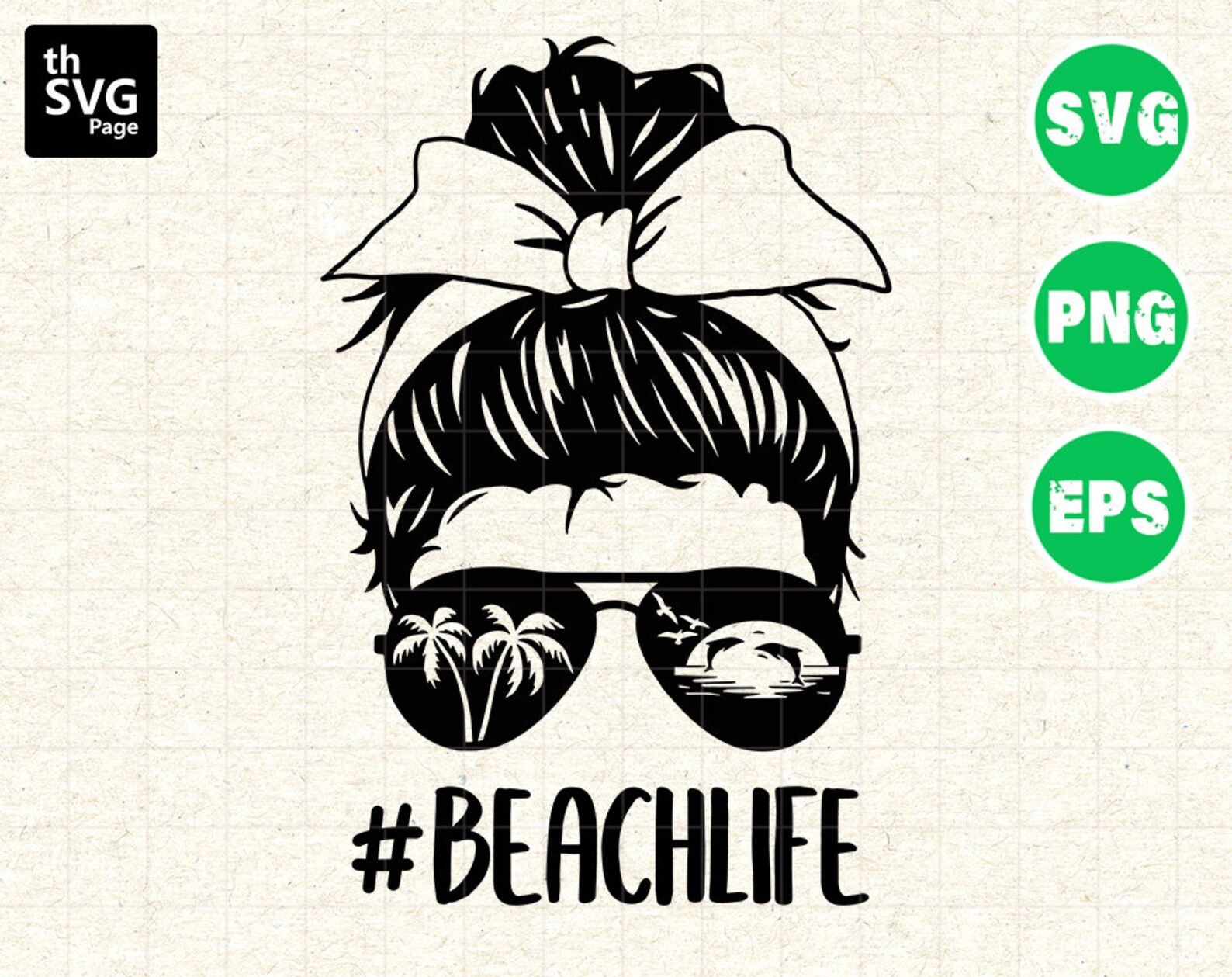Beach Life Svg Mom Life Svg Beachlife Svg Messy Bun Skull - Etsy