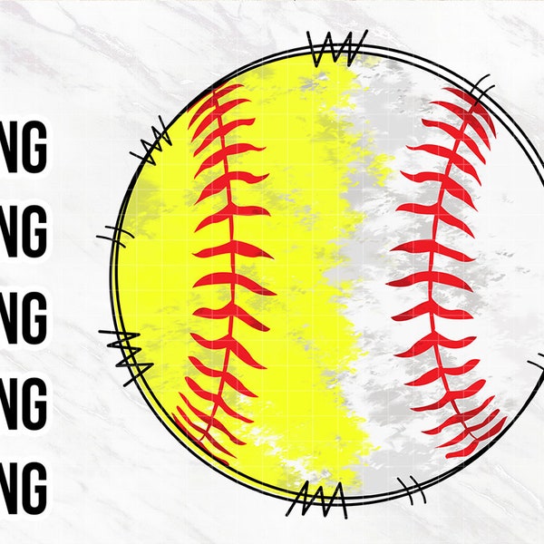 Half Baseball Half Softball Png - Etsy