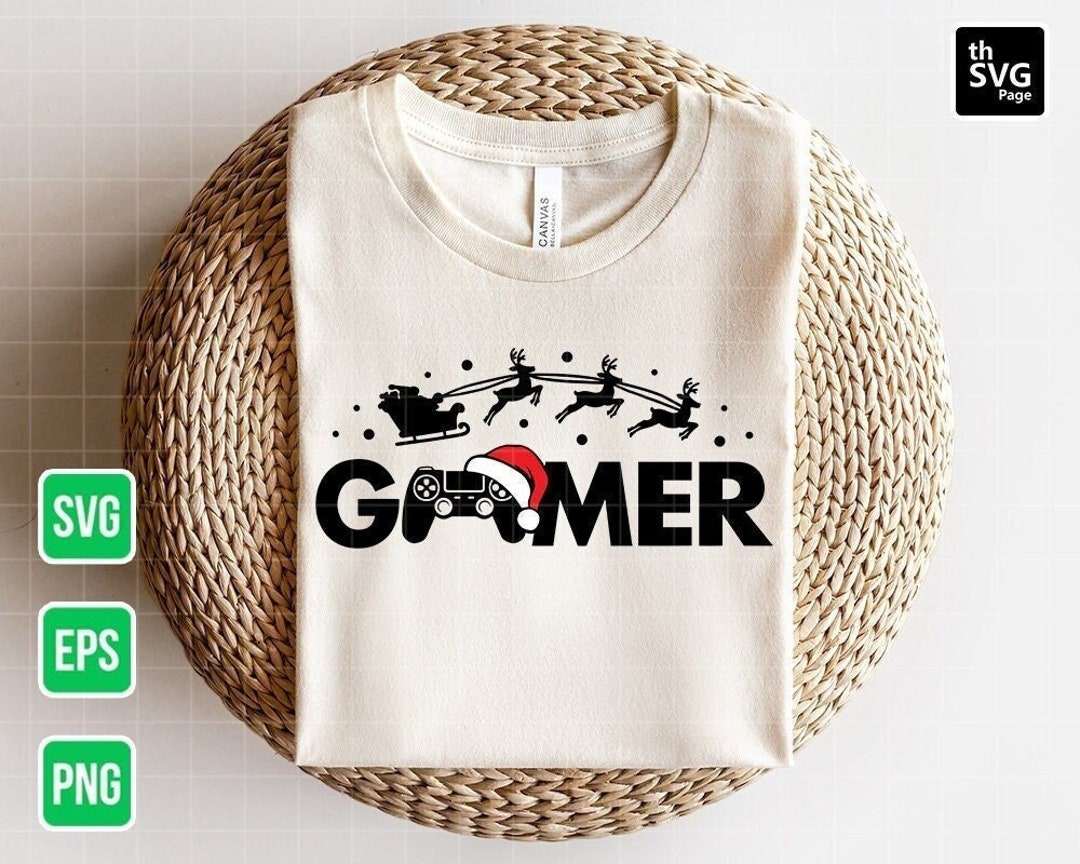 Christmas Gamer Svg Santa Sleigh Santa Reindeer Merry - Etsy
