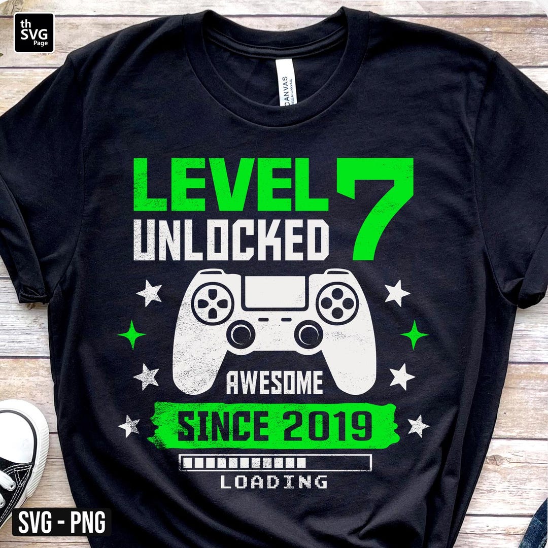 Level 7 Unlocked SVG, Level up Svg, Boy Gamer, Unlocked Svg, 7th ...
