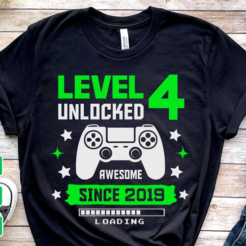 Level 4 Unlocked SVG Boy Gamer Shirt Unlocked SVG 4th - Etsy