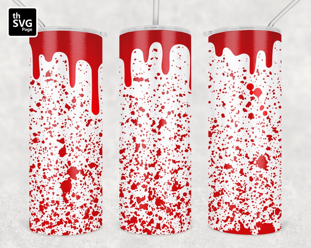 20 Oz Skinny Tumbler Blood Splatter PNG Halloween Wraps - Etsy