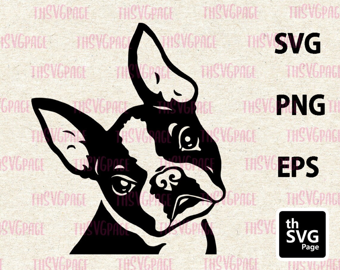 Boston Terrier Puppy Dog SVG Puppy Svg Dog Face Svg - Etsy