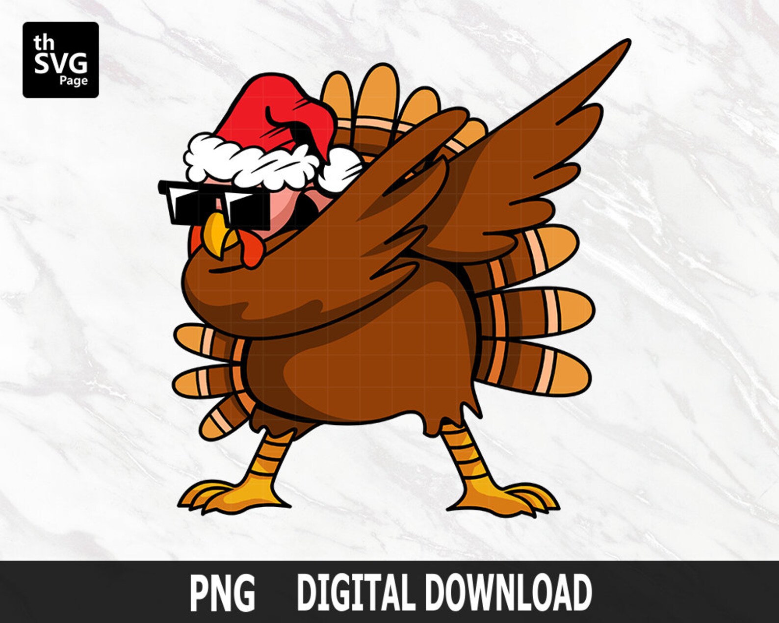 Dabbing Turkey PNG, Funny Turkey Png, Merry Christmas Png, Turkey Png ...