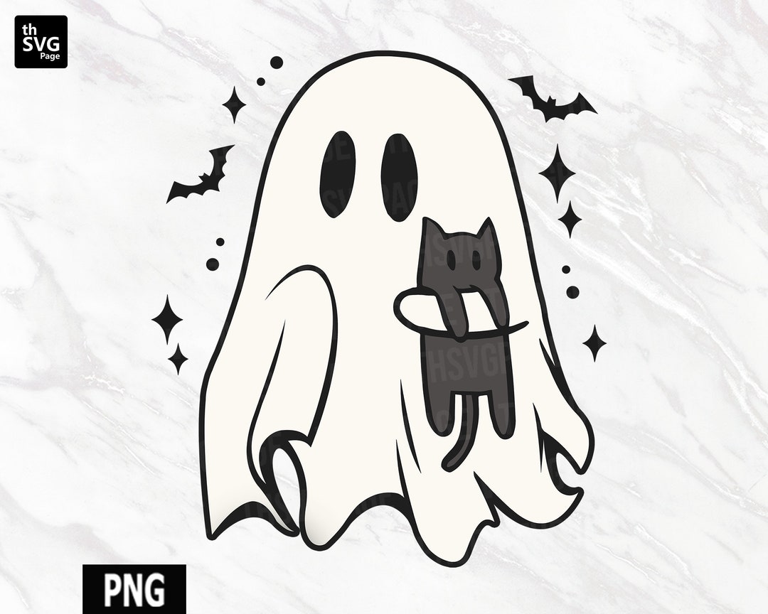 Cute Ghost PNG, Black Cat Png, Spooky Season Png, Halloween Png, Cute ...