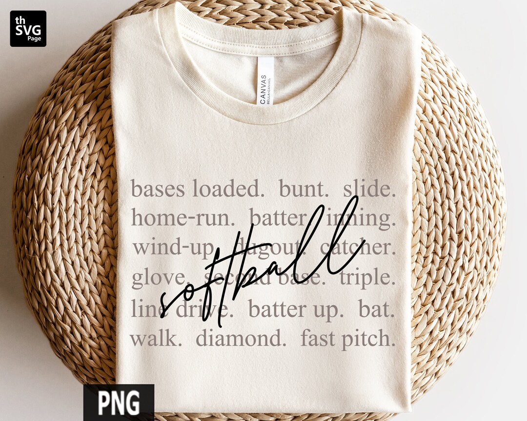 Softball Typography PNG, Softball Png, Game Day Png, Softball Season ...