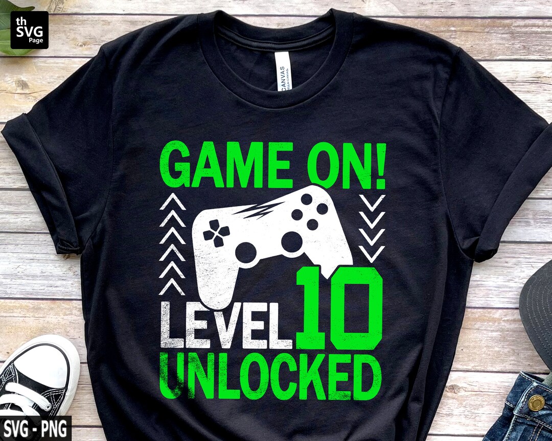 Level 10 Unlocked Svg Game on Svg Birthday Boy Svg 10th - Etsy