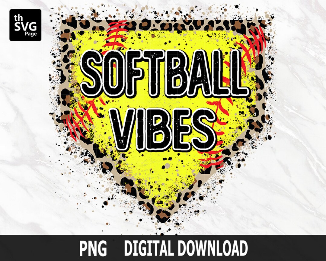 Softball Vibes, Softball Png, Retro Softball, Softball Leopard ...