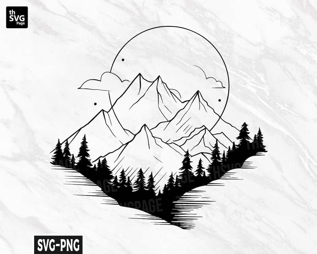 Mountains Svg, Forest Scenery Svg, Pine Tree Svg, Forest Svg, Landscape ...