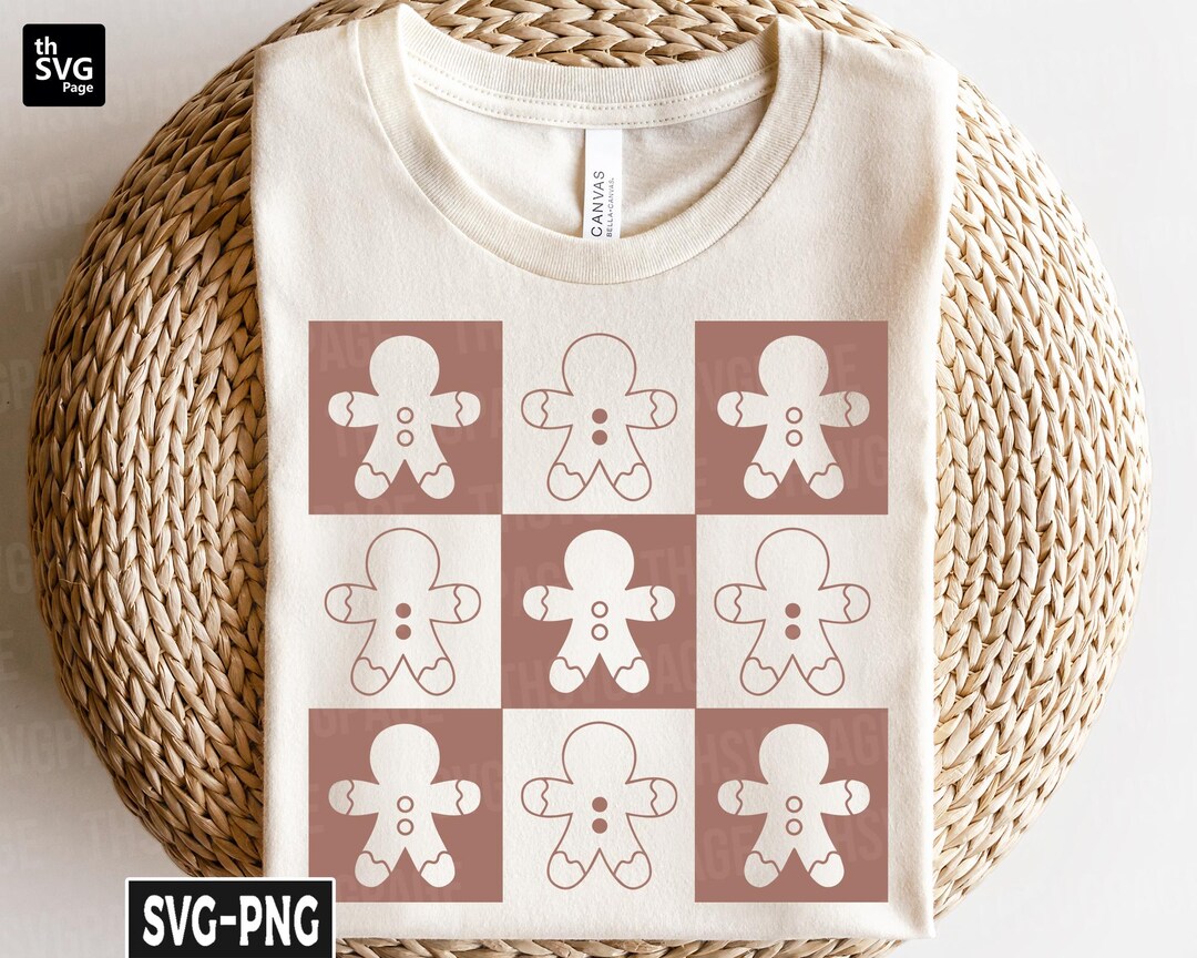 Retro Checkered Gingerbread Man Svg, Checkered Christmas Svg, Christmas ...