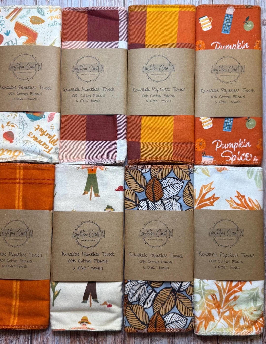 Reusable Paperless Towels - Fall - Etsy