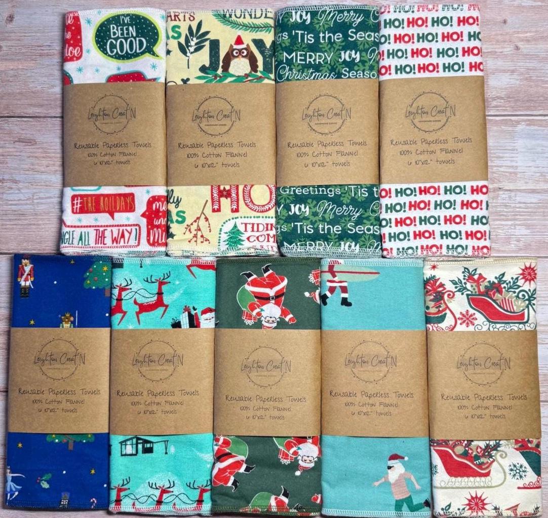 Reusable Paperless Towels - Holiday 1 - Etsy
