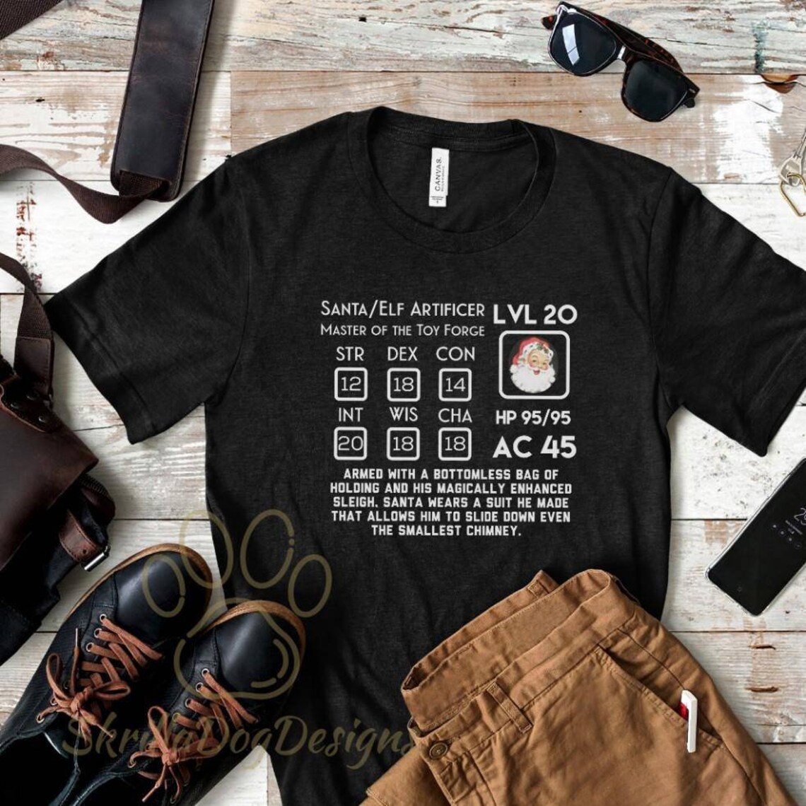 Santa Character Sheet Shirt DND Holiday Tee DND Character - Etsy