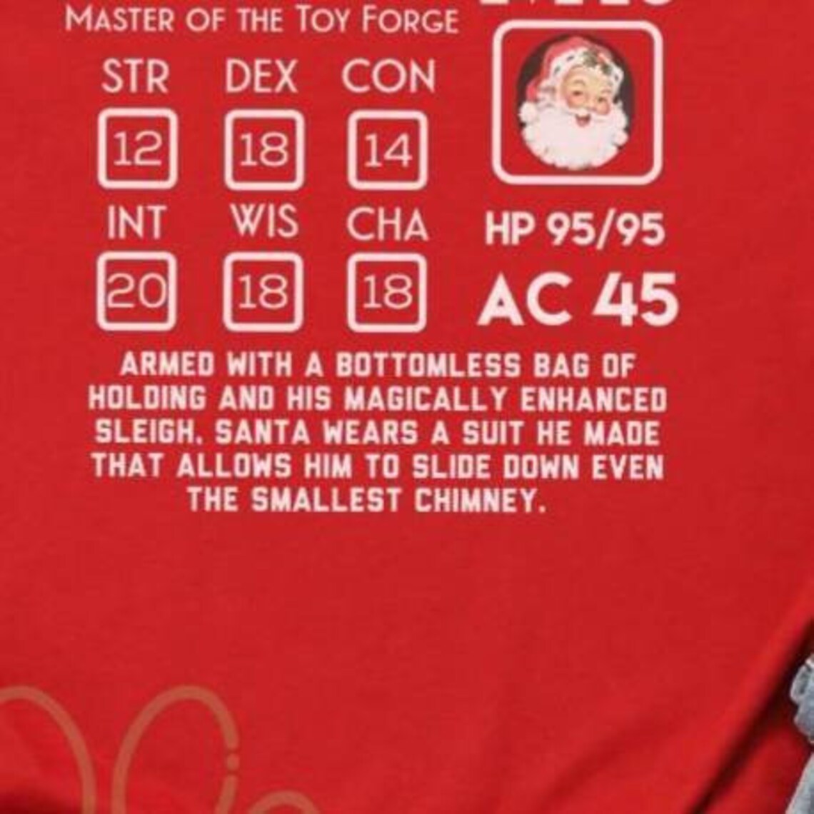 Santa Character Sheet Shirt DND Holiday Tee DND Character - Etsy
