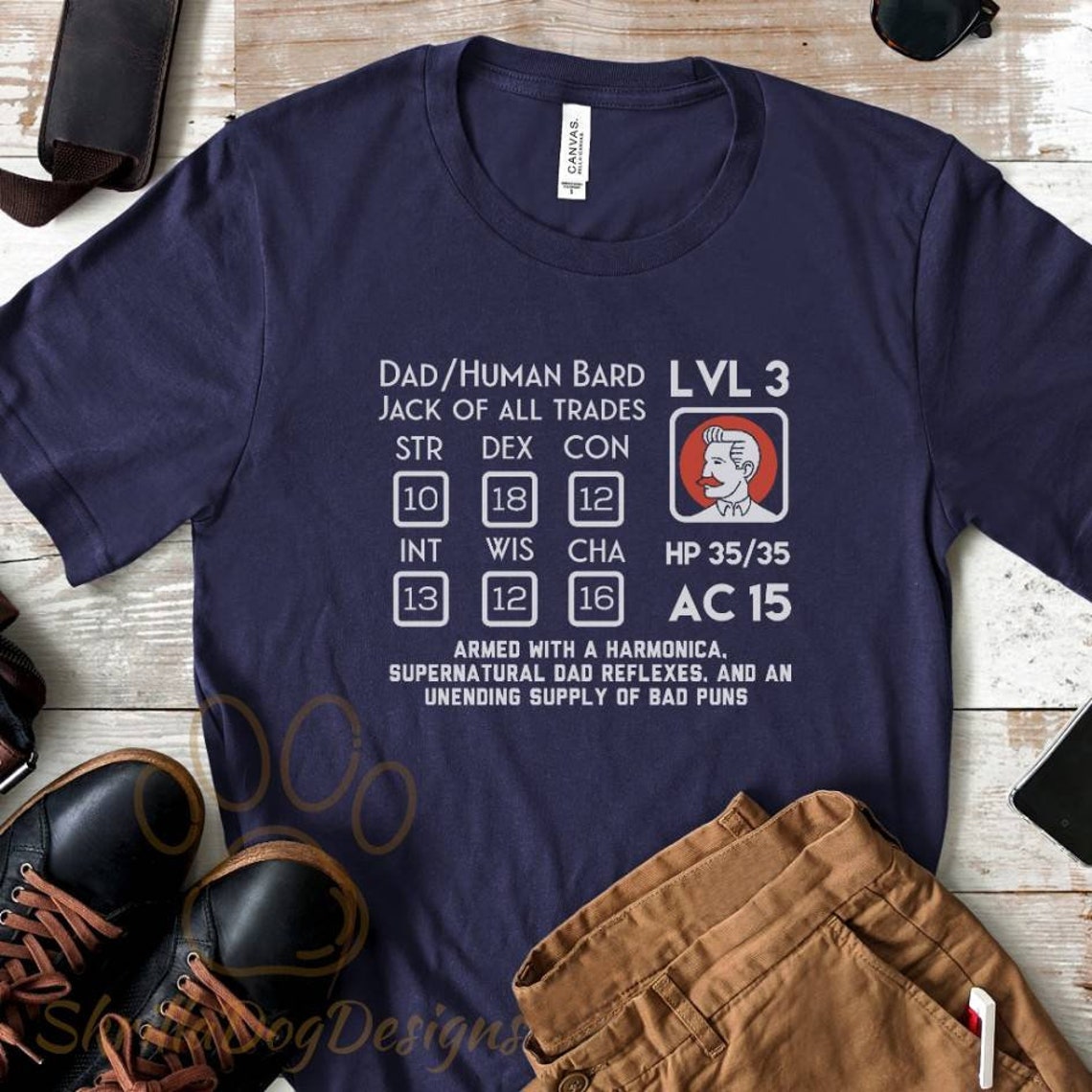 Dad Human Bard Character Sheet DND Dad Shirt DND Character | Etsy