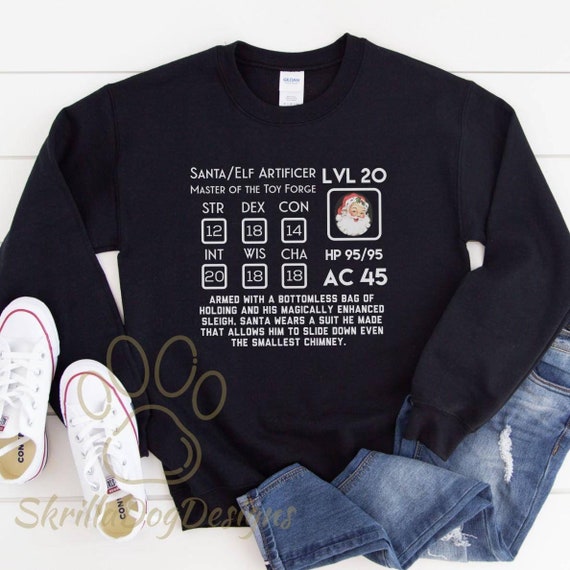 Santa Character Sheet Sweatshirt D&D Holiday Sweater DND - Etsy