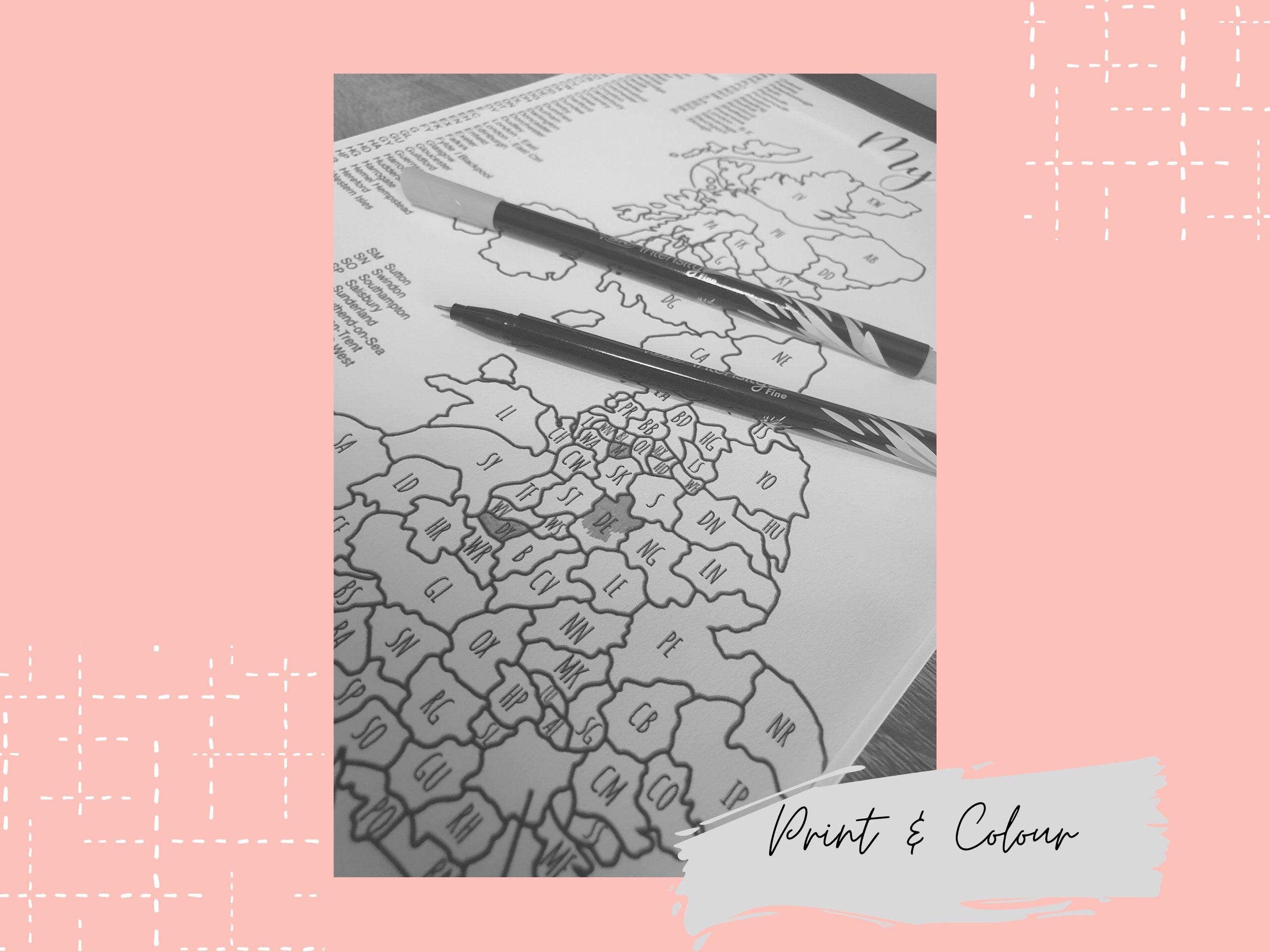 PERSONALISED MAP of U.K POSTCODES - Digital Download - Customer ...