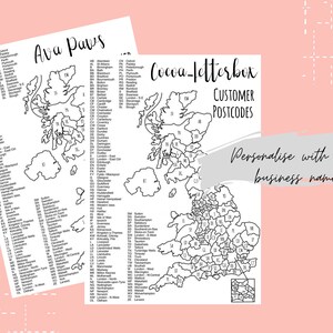 PERSONALISED MAP of U.K POSTCODES - Digital Download - Customer ...