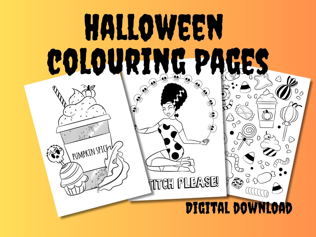 DIGITAL COLOURING PAGES Bundle - Spooktacular Halloween Coloring Pages ...