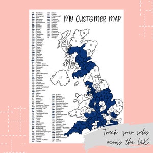 PERSONALISED MAP of U.K POSTCODES - Digital Download - Customer ...
