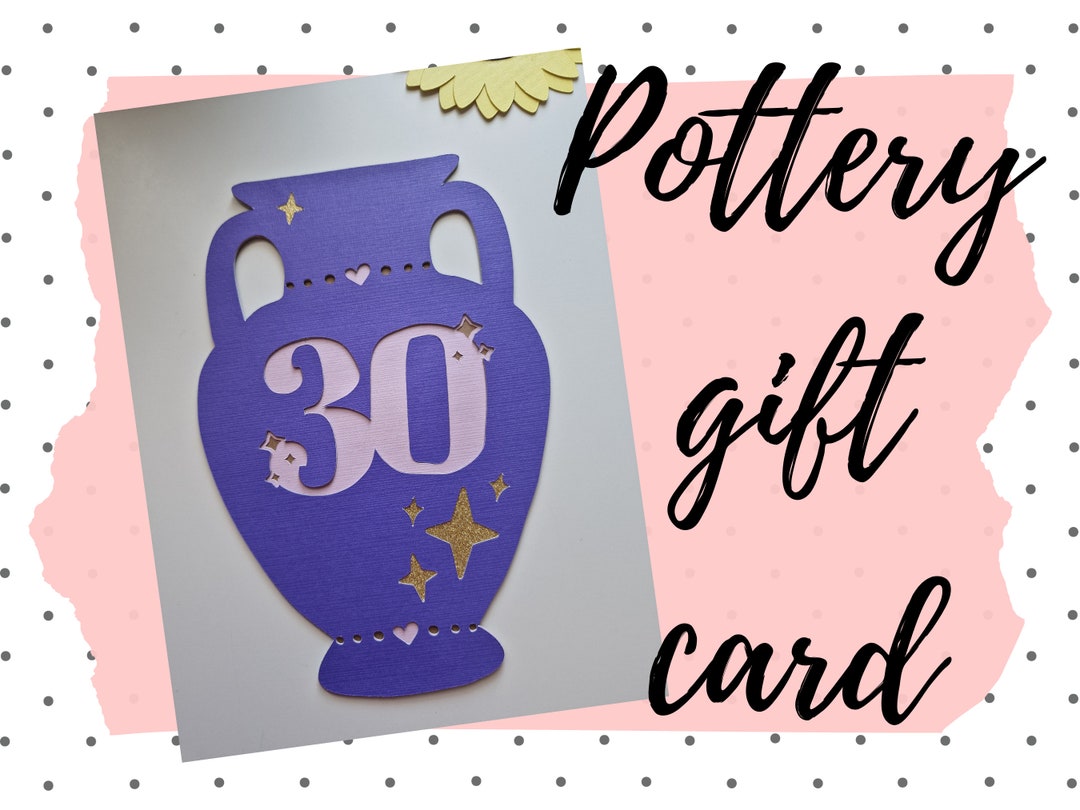 POTTERY EXPERIENCE GIFT Card Handmade Card Pottery Gift Pottery ...