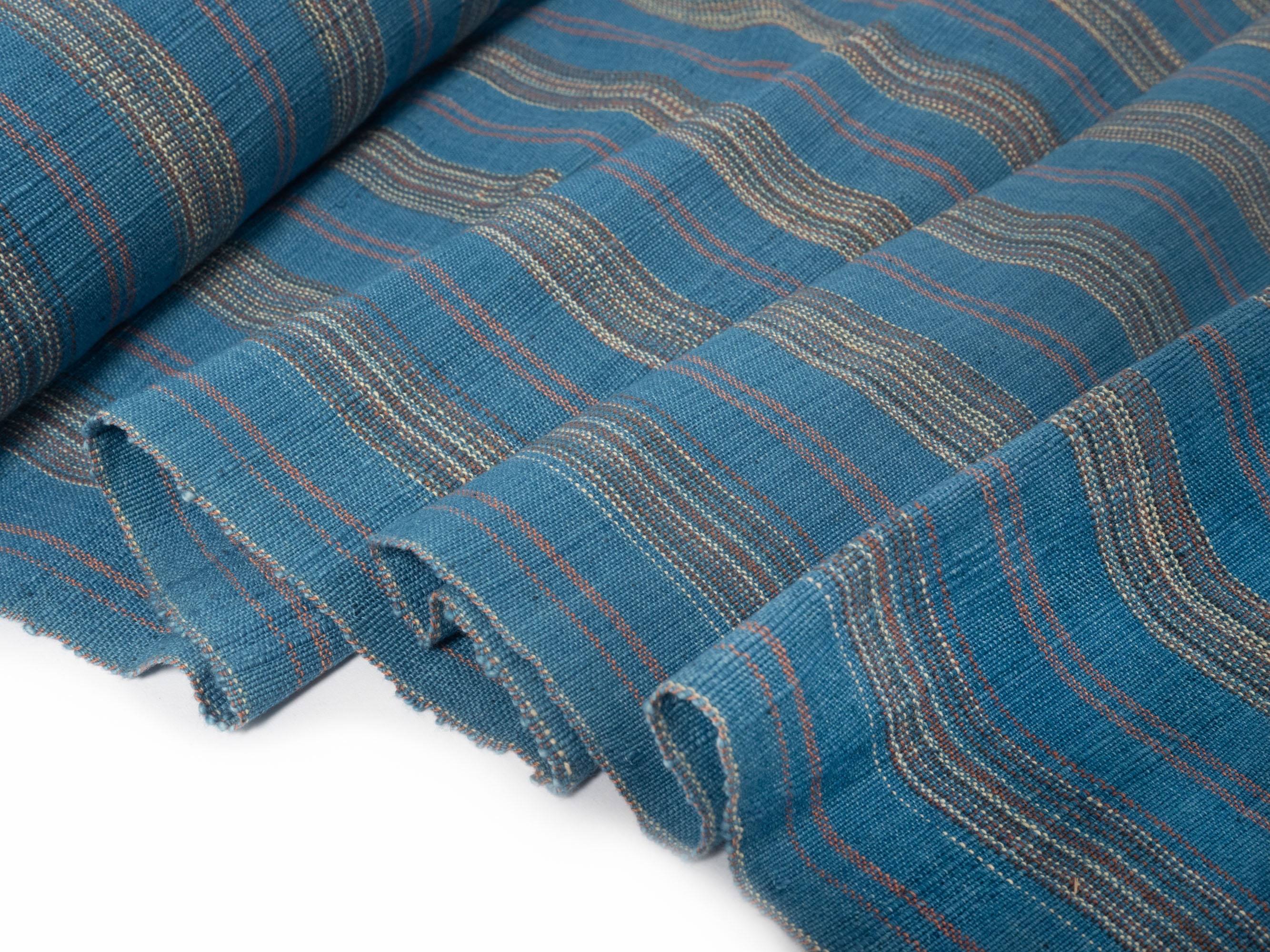 Handwoven Indigo Striped Cotton Fabric | Natural Dyes | Pure Cotton ...