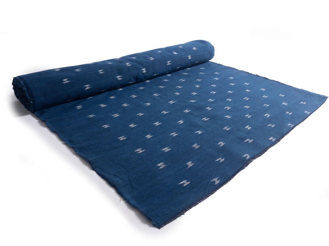 Handwoven Indigo Ikat Cotton Fabric | Natural Dyes | Pure Cotton ...
