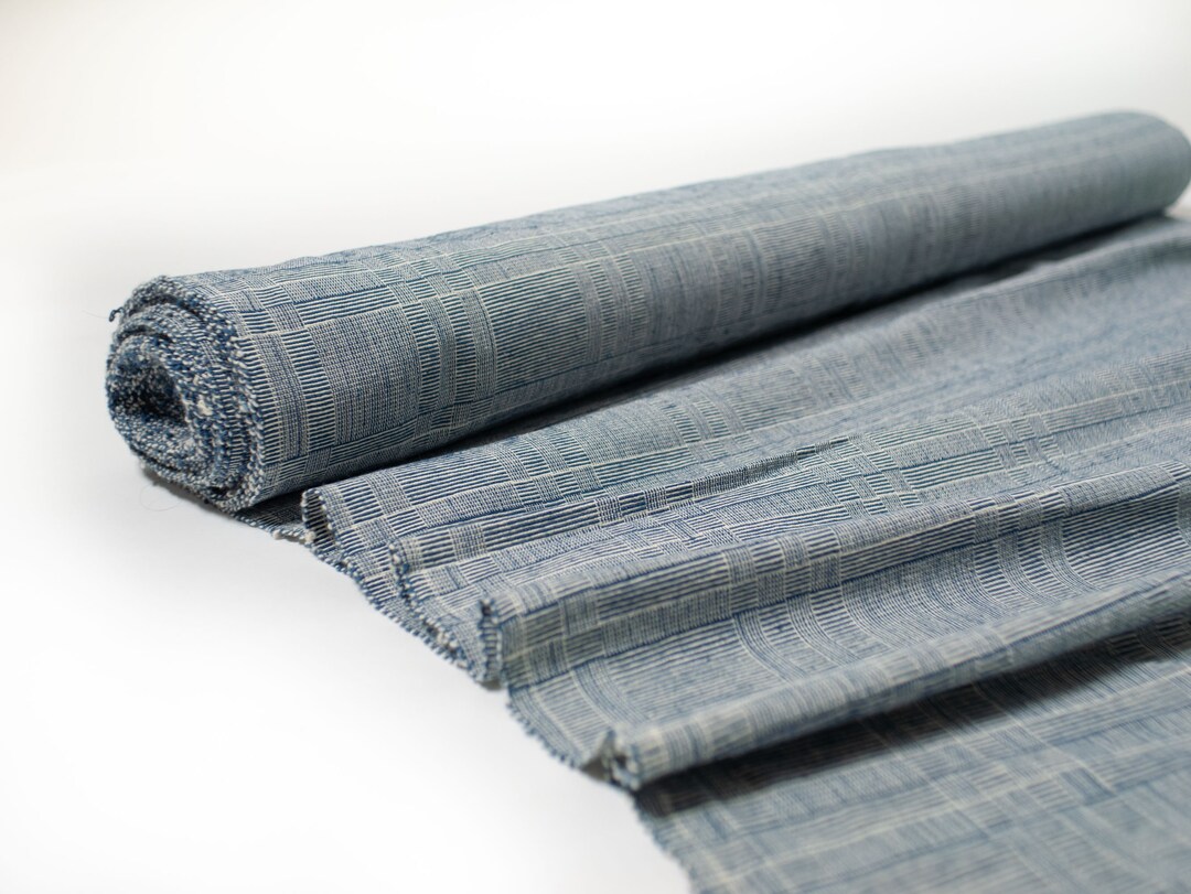 Handwoven Hand Dyed Log Cabin Indigo Fabric Indigo Natural Dyes Pure ...