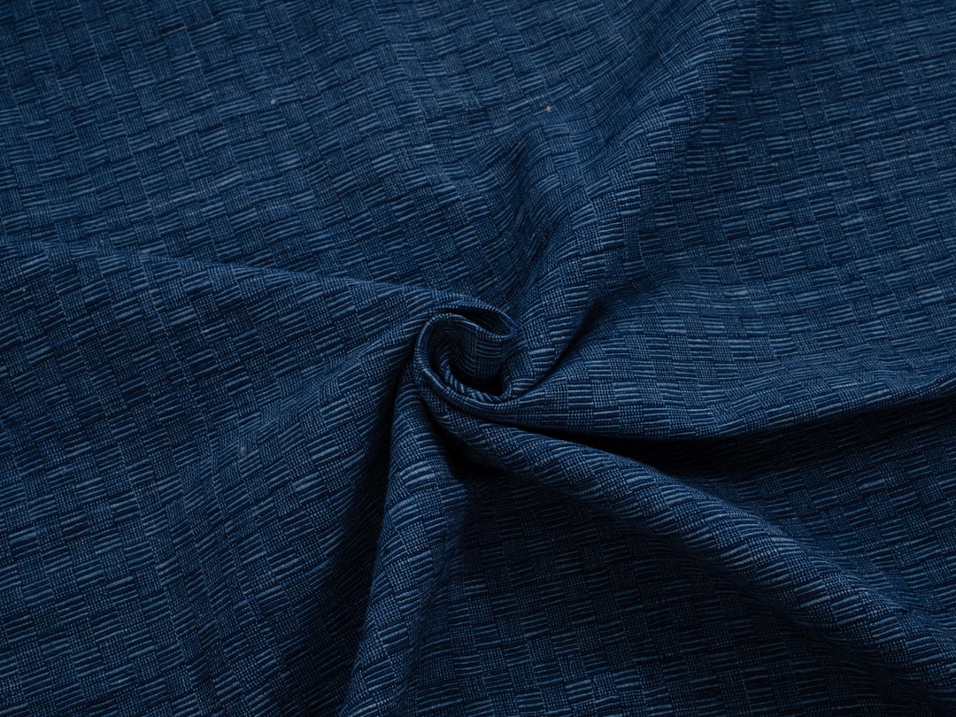 Handwoven Indigo Cotton Log Cabin Fabric | Natural Dyes | Pure Cotton ...