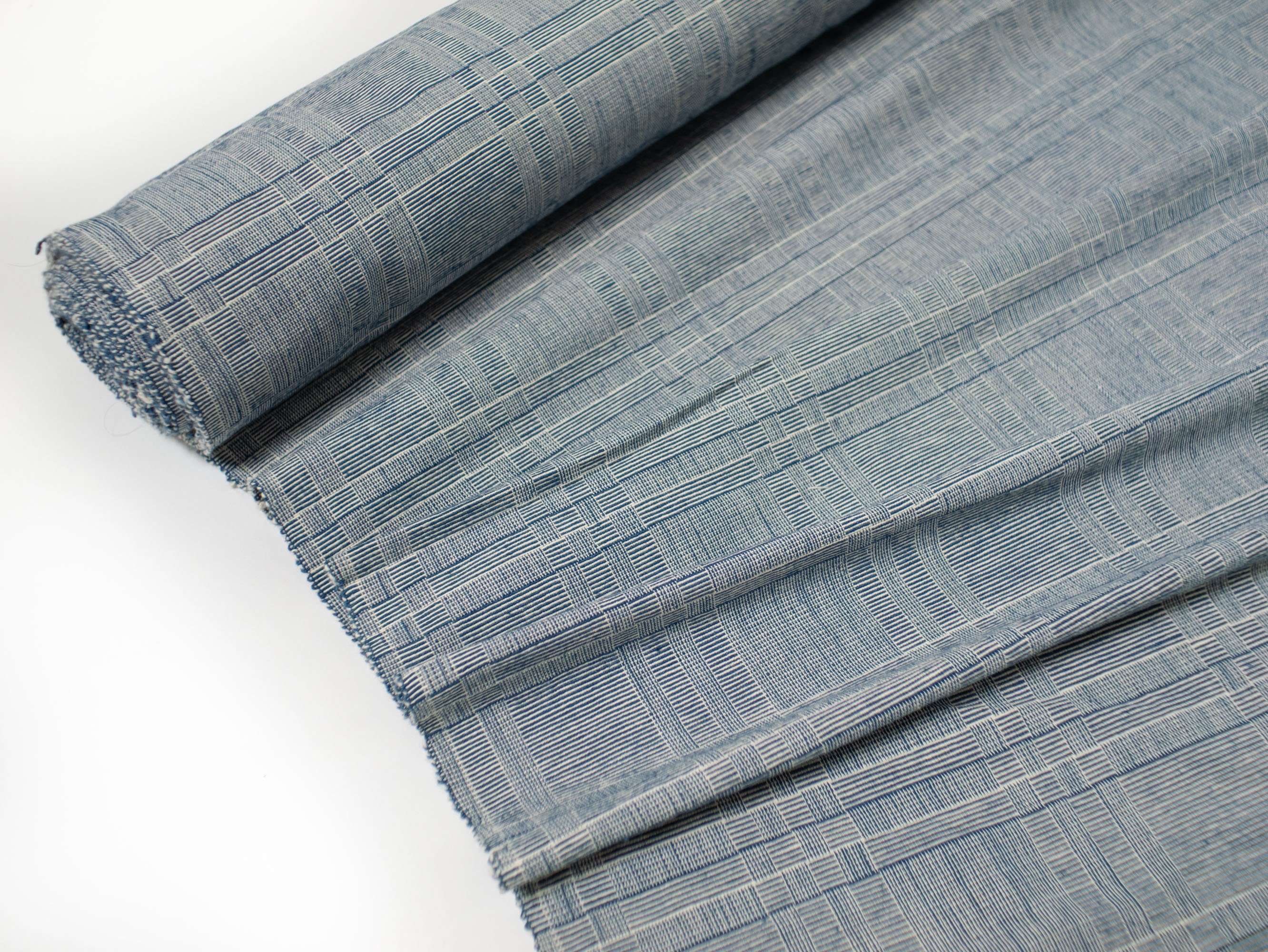 Handwoven Hand Dyed Log Cabin Indigo Fabric Indigo Natural Dyes Pure ...