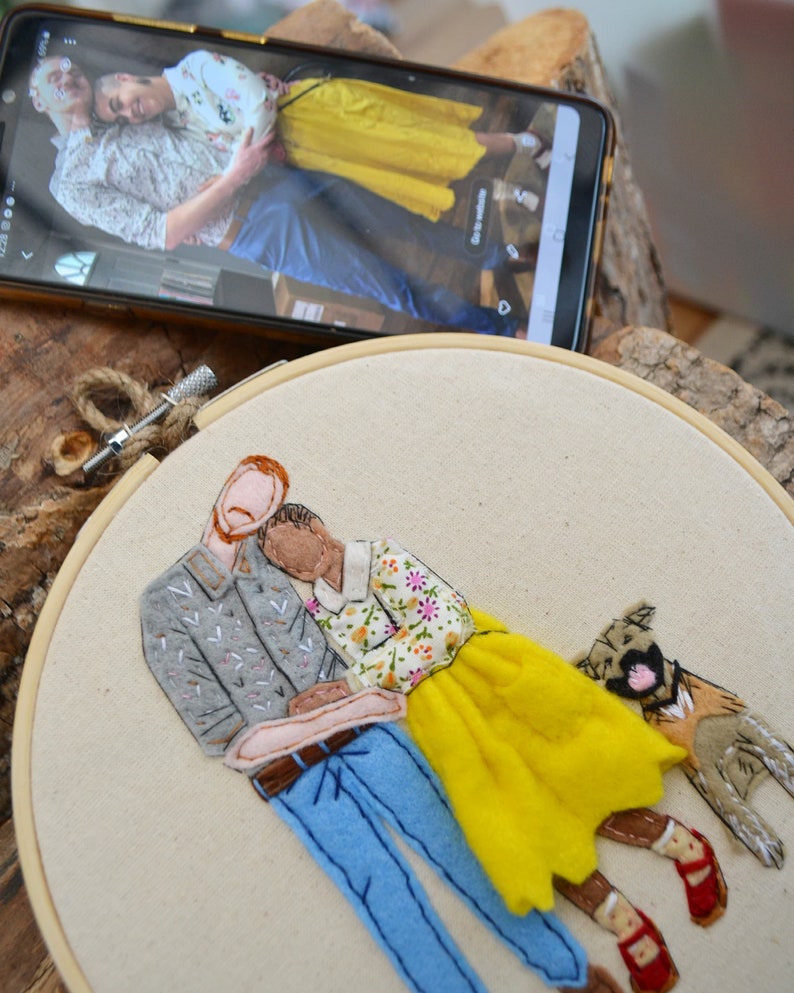 Custom Handmade Personalised Embroidery Embroidered Family - Etsy