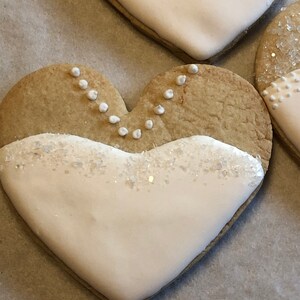 Wedding Sugar Cookies Bride and Groom Heart Shape Cookies | Etsy