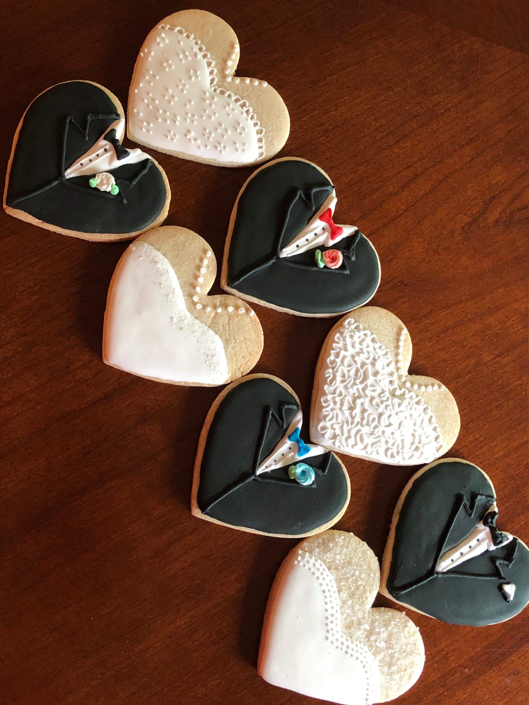 Wedding Sugar Cookies Bride and Groom Heart Shape Cookies | Etsy
