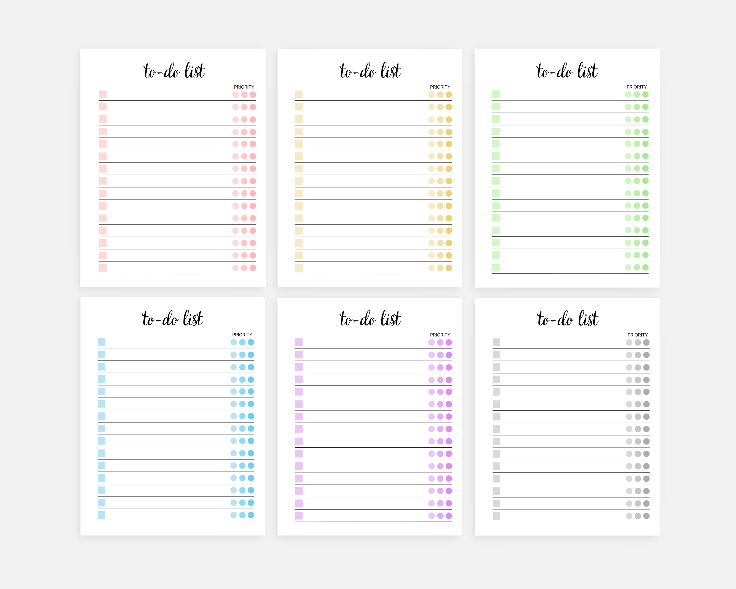 Printable to Do List Bundle of 3, to Do Checklist, to Do List Template ...